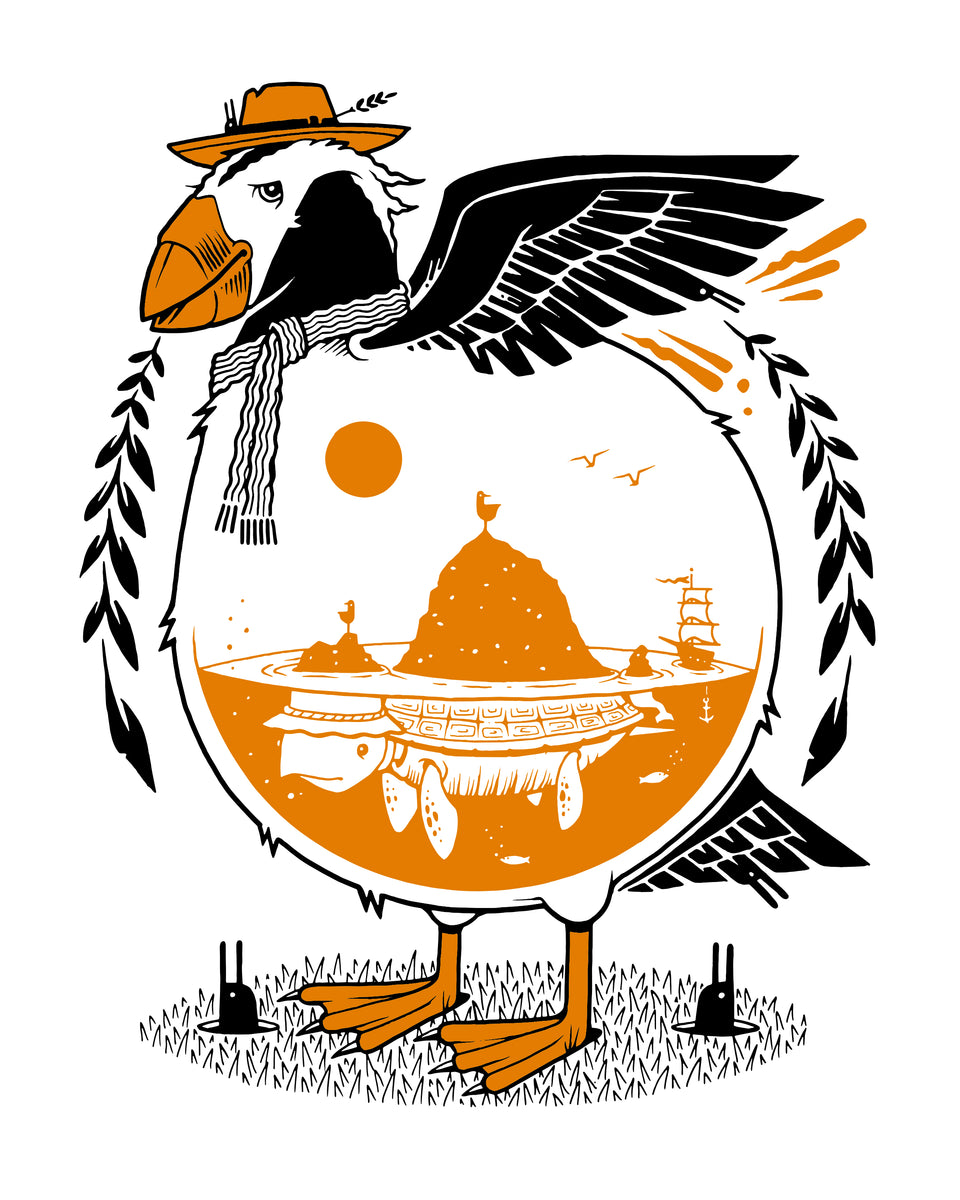 Puffin Daze Screen Print (Poster Size) - Jeremy Fish – Archimedes Gallery